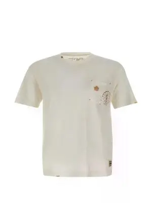 BOB Embroidered-detail Chest-pocket T-shirt - Neutrals