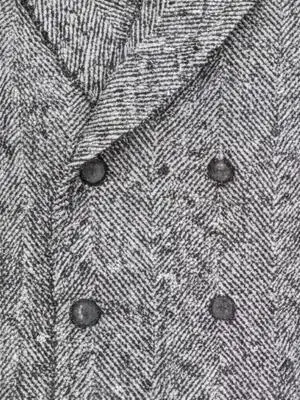 Isaia Herringbone Wool Double-breasted Coat