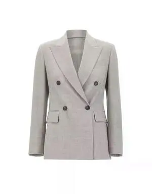 Eleventy Double-breasted Peak-lapel Blazer - Grey
