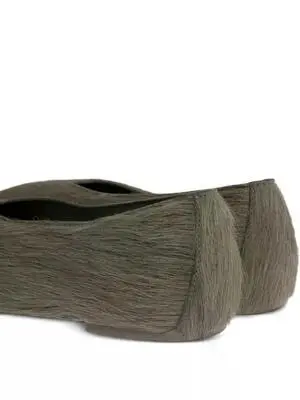 Rick Owens Square-toe Calf-hair Ballet Flats