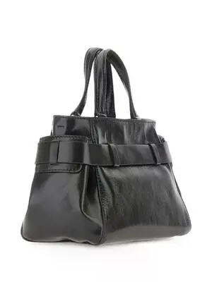 GIANNI CHIARINI Small Miranda Knotted Leather Tote Bag - Black