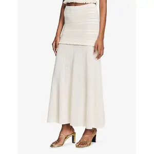 Sandro Pointelle Knit Maxi Skirt