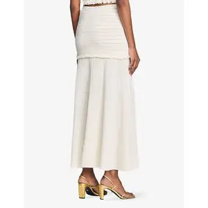 Sandro Pointelle Knit Maxi Skirt