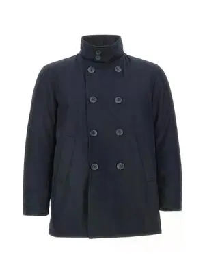 Herno Double-breasted High-collar Coat - Blue