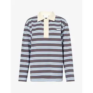 RU & ROCKA Striped Cotton-blend Polo Shirt