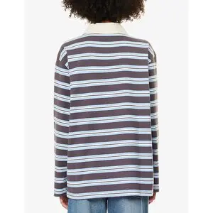 RU & ROCKA Striped Cotton-blend Polo Shirt