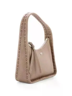 Fendi Selleria Leather Mini Hobo Bag - Grey