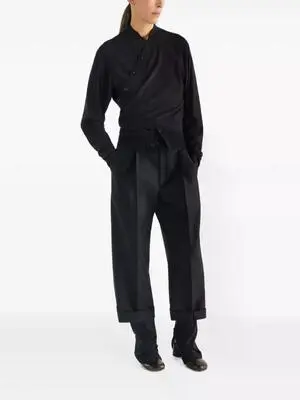 LEMAIRE Trompe-l’œil Merino Wool Blend Cardigan - Black