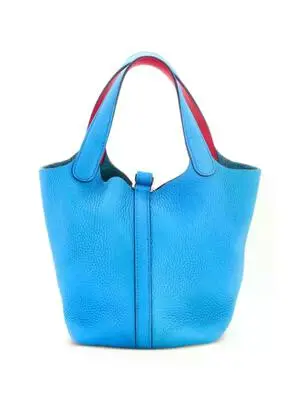 Hermès Eclat Picotin Lock Bag Clemence Pm Tote Bag - Blue