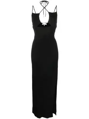 FRAME Cut-out Halterneck Dress - Black