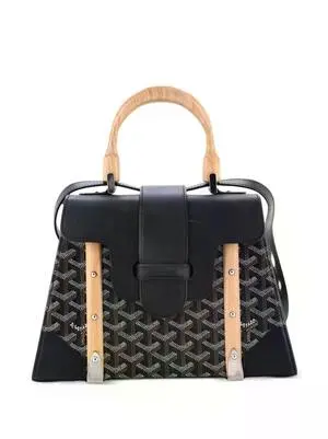Goyard Saigon Top Handle Bag Coated Canvas With Leather Pm Satchel