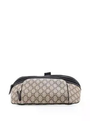Gucci Gg Coated Canvas With Leather Large Belt Bag