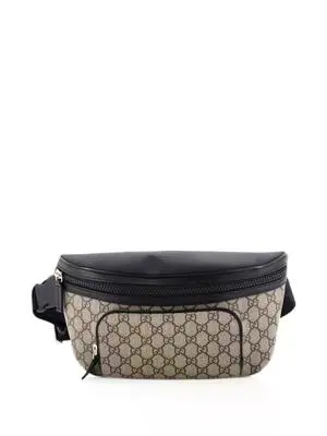 Gucci Gg Coated Canvas With Leather Large Belt Bag
