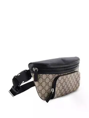 Gucci Gg Coated Canvas With Leather Belt Bag