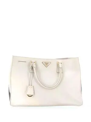 Prada Lux Open Saffiano Leather Large Tote Bag - Neutrals