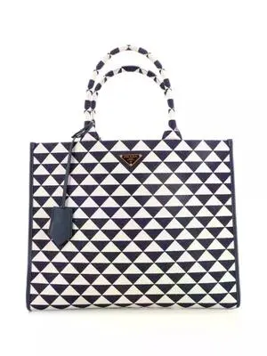 Prada Symbole Shopper Jacquard Large Tote Bag - Blue