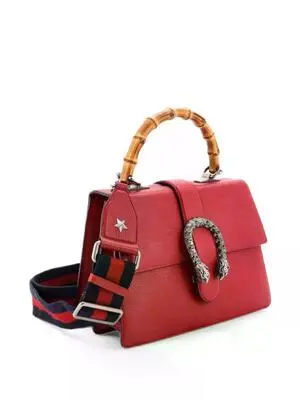 Gucci Dionysus Bamboo Top Handle Bag Leather Medium Satchel