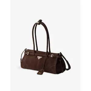 Prada Bonnie Medium Suede Top-handle Bag