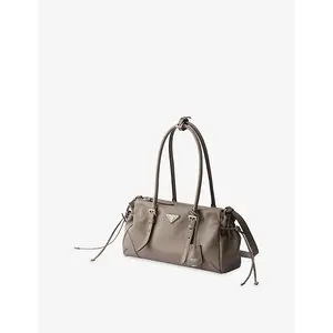Prada Leather Top-handle Bag - Grey