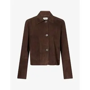 ARMA Emy Collar Suede Jacket - Mud Brown