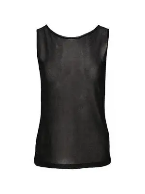 Isaia Sheer Knit Top - Black