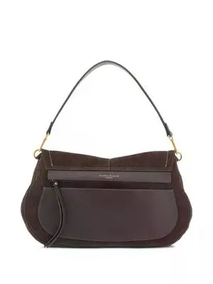 GIANNI CHIARINI Large Helena Round Suede Shoulder Bag - Brown