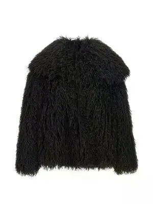 KAOS Faux-fur Wide-collar Jacket - Black