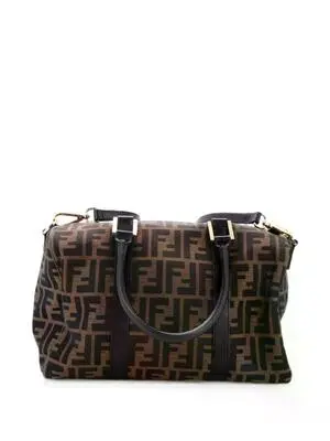 Fendi Convertible Boston Bag Zucca Canvas Medium Handbag
