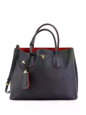 Prada Cuir Double Saffiano Leather Medium Tote Bag - Black