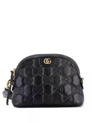 Gucci Gg Matelasse Leather Small Shoulder Bag - Black