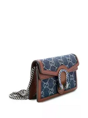 Gucci Dionysus Gg Denim Super Mini Crossbody Bag - Blue