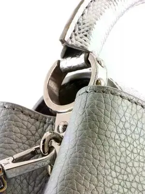 LOUIS VUITTON Flower Chain Capucines Bag Leather With Lizard Mini Crossbody Bag