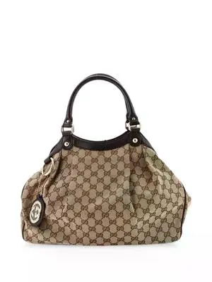 Gucci Sukey Gg Canvas With Leather Medium Tote Bag - Brown