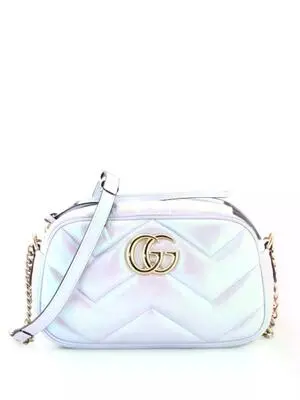 Gucci Gg Marmont Chevron Iridescent Leather Small Shoulder Bag