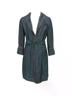 Isaia Paisley-print Piped-trim Robe