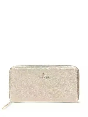 AIGNER Ivy Pebbled-leather Wallet - Neutrals