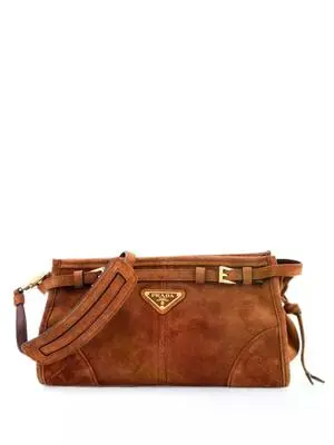 Prada Bonnie Handbag Suede Small Shoulder Bag - Brown