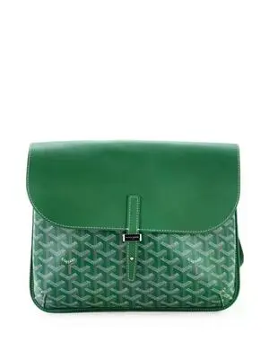 Goyard Coursier Messenger Bag Coated Canvas And Leather Crossbody Bag - Green