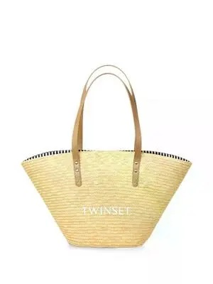 TWINSET Embroidered-logo Tote Bag - Neutrals