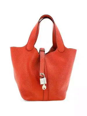 Hermès Picotin Lock Bag Clemence Pm Bucket Bag - Orange