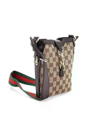 Gucci Gg Canvas With Leather Mini Bucket Bag