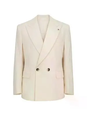 Isaia Pin-detail Double-breasted Blazer - Neutrals