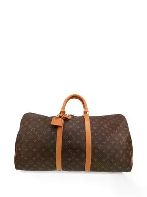 LOUIS VUITTON 1994 Monogram Keepall 55 Travel Bag - Brown
