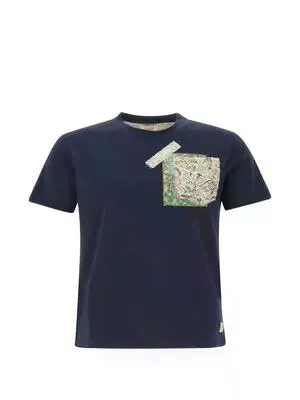 BOB Pocket Floral-patch T-shirt - Blue