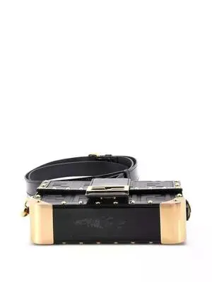 Fendi Baguette Trunk Bag Zucca Embossed Leather Mini Crossbody Bag
