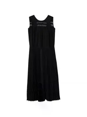 3.1 Phillip Lim Pleated A-line Lace-insert Midi Dress - Black