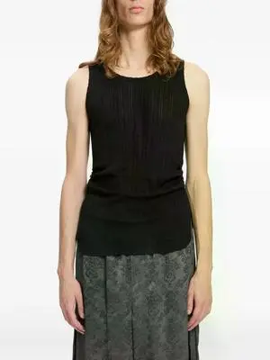 ANN DEMEULEMEESTER Boris Wrinkled Tank Top - Black