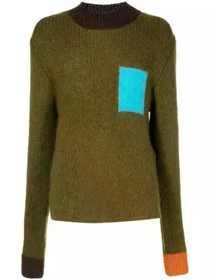 Jacquemus Color-block Crewneck Sweater - Green