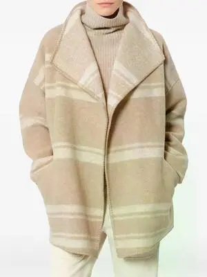 MARANT ETOILE Brea Horizontal-stripe Belted Coat