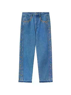 MARANT Jorian Barrel Fit Jeans With Geometric Embroidery